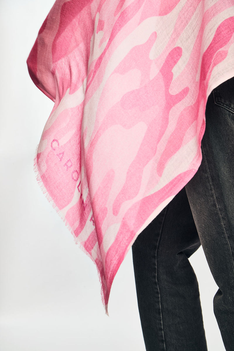 Cashmere Camouflage Shawl - Pink – Carolyn Rowan Collection